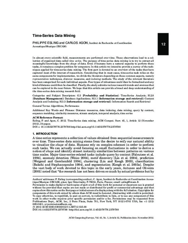 (PDF) Time-Series Data Mining