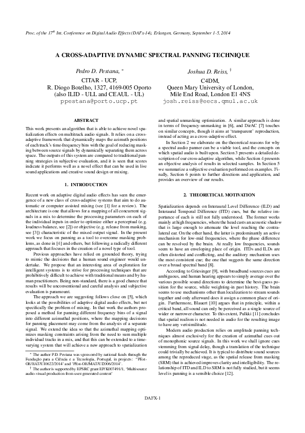 (PDF) A Cross-Adaptive Dynamic Spectral Panning Technique