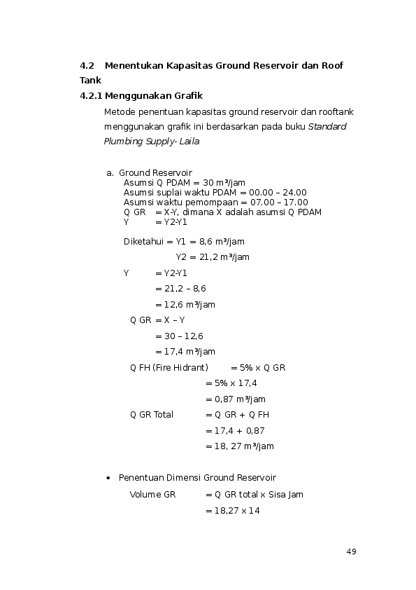 (DOC) 4.2 Menentukan Kapasitas Ground Reservoir dan Roof Tank 4.2.1 ...