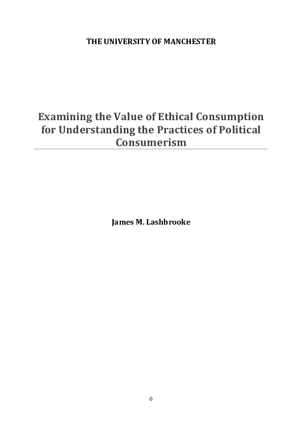 (PDF) Examining the Value of Ethical Consumption for Understanding the ...