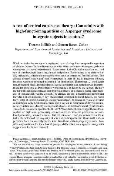 (PDF) A test of central coherence theory: Can adults with high ...