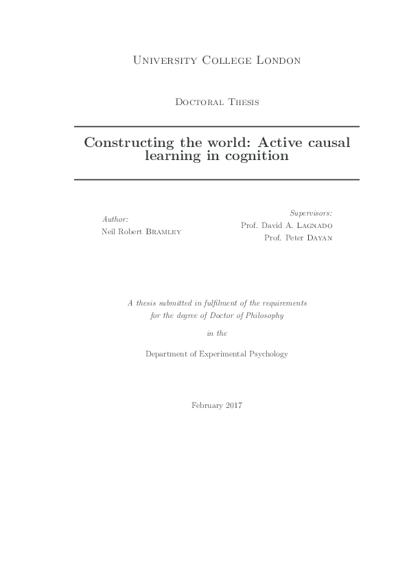 (PDF) Constructing the world: Active causal learning in cognition ...