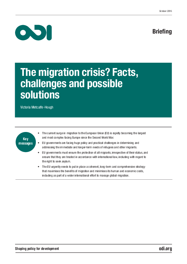 (PDF) The migration crisis? Facts, challenges and possible solutions