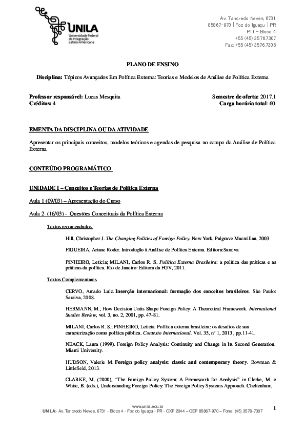 (PDF) Plano de Ensino_Análise de Política Externa