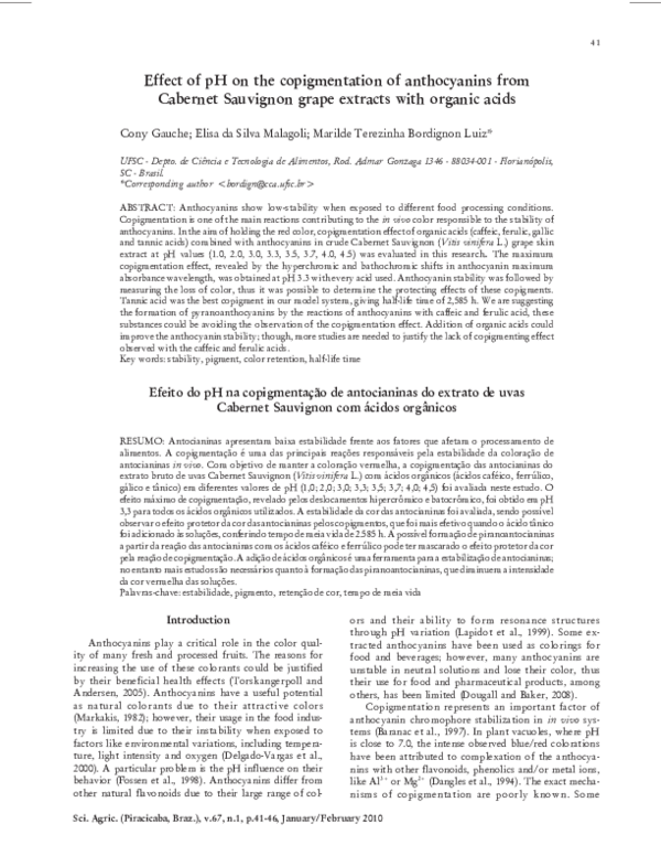 (PDF) Copigmentation of anthocyanins from grape extracts with organic ...