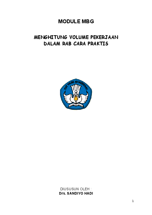 (DOC) MODULE MBG MENGHITUNG VOLUME PEKERJAAN DALAM RAB CARA PRAKTIS