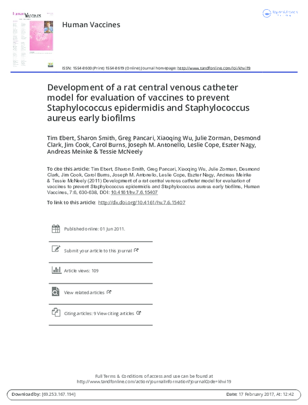 (PDF) Development of a rat central venous catheter model for evaluation ...