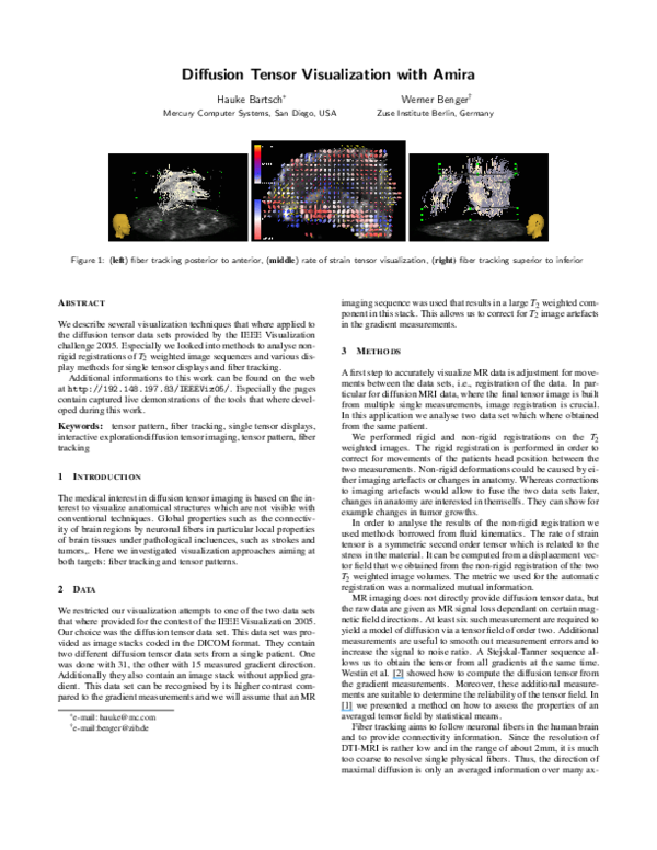 (PDF) Diffusion Tensor Visualization with Amira