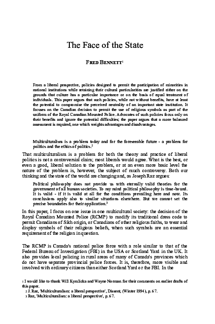 (PDF) The Face of the State