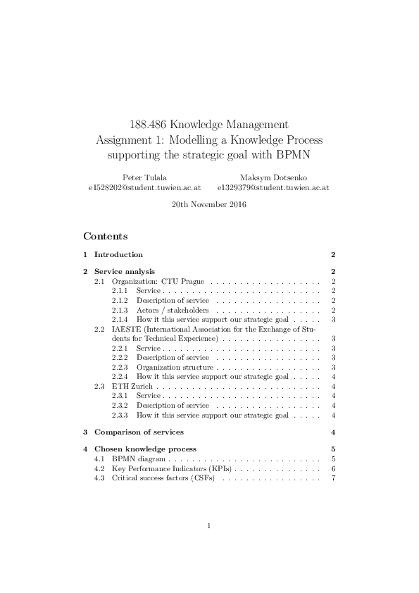 (PDF) Knowledge Management Assignment 1: Modelling a Knowledge Process supporting the strategic ...