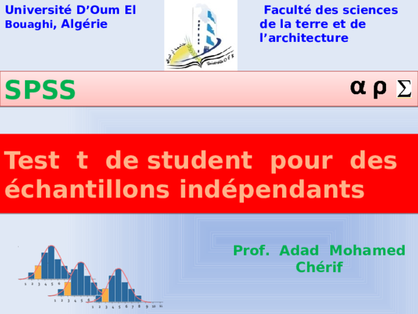 (PPT) Test t de student pour des échantillons indépendants.pptx