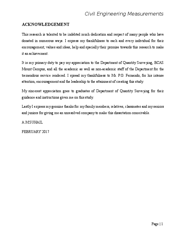 (DOC) civil engineering measurement