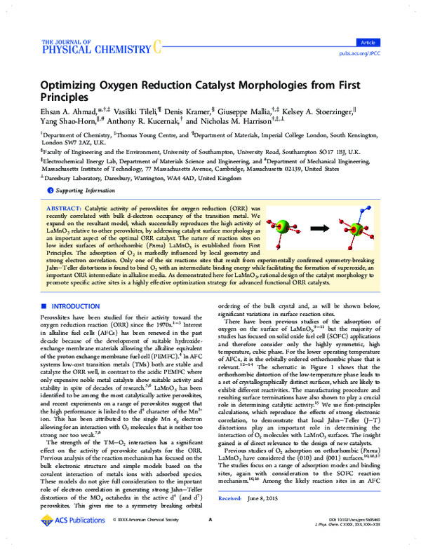 (PDF) Optimizing Oxygen Reduction Catalyst Morphologies from First ...