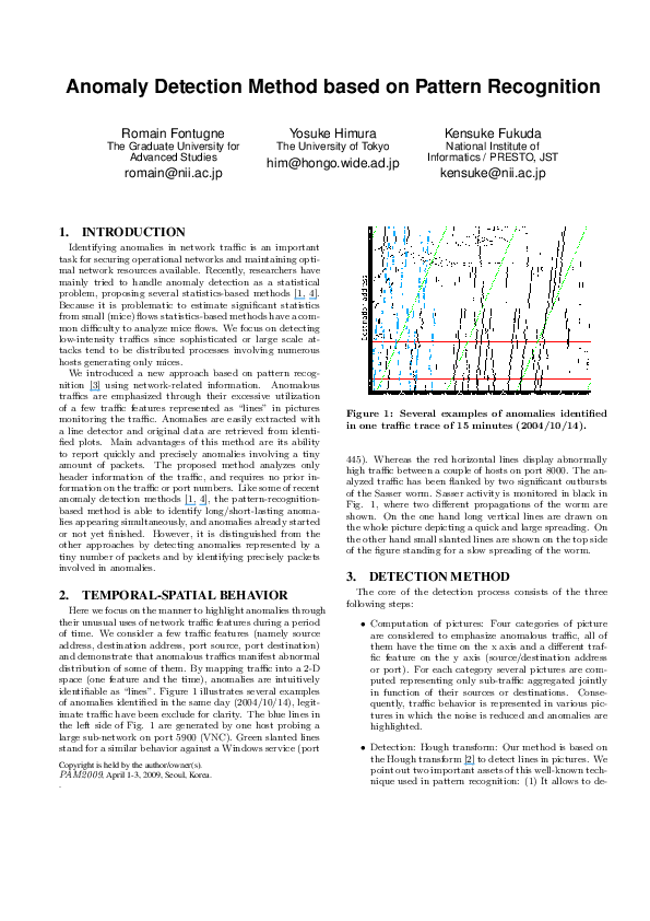 (PDF) Evaluation of Anomaly Detection Method Based on Pattern Recognition
