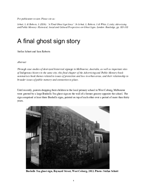 (PDF) A final ghost sign story