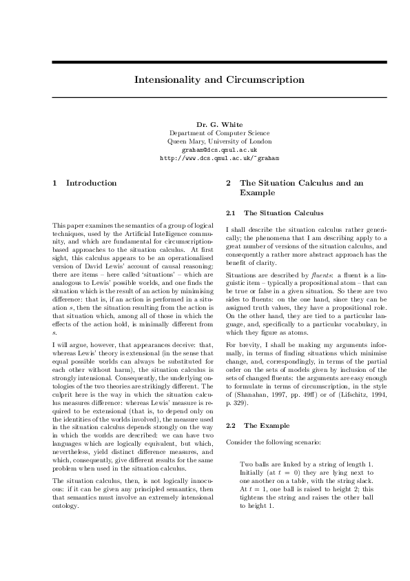 (PDF) Intensionality and circumscription