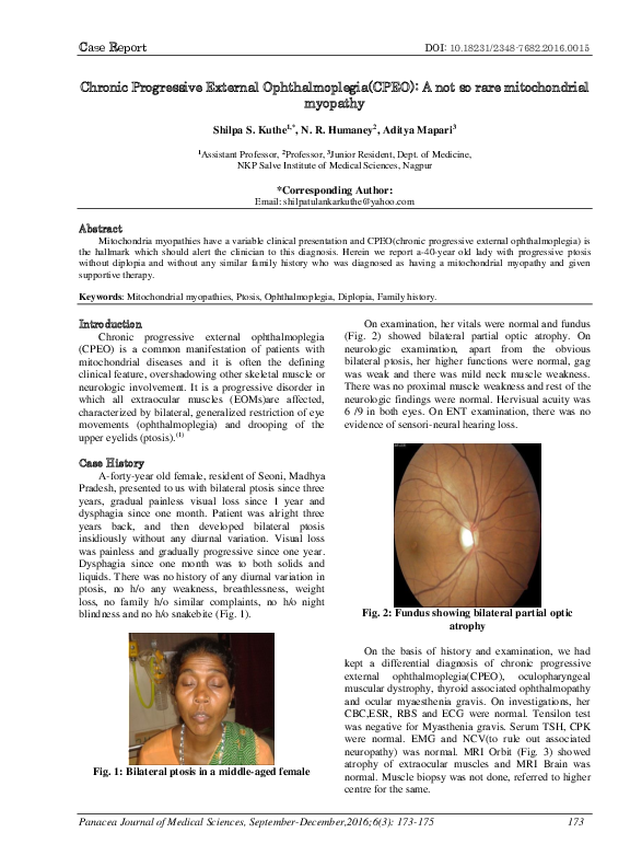 (PDF) Chronic Progressive External Ophthalmoplegia(CPEO): A not so rare ...