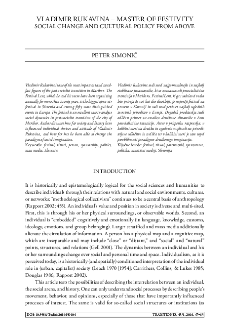 (PDF) Peter Simonic - Vladimir Rukavina, Master of Festivity ...