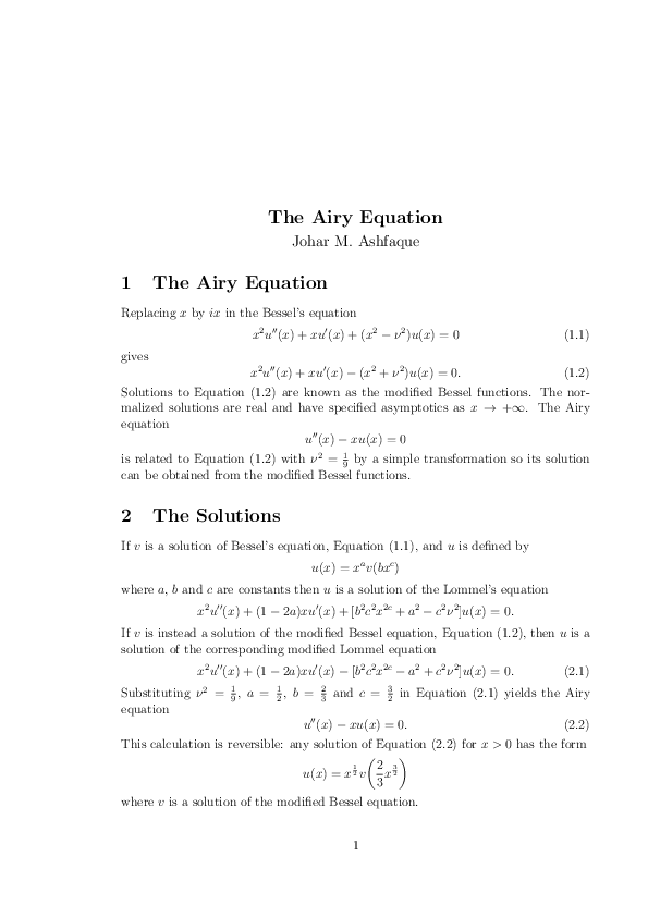 (PDF) The Airy Equation
