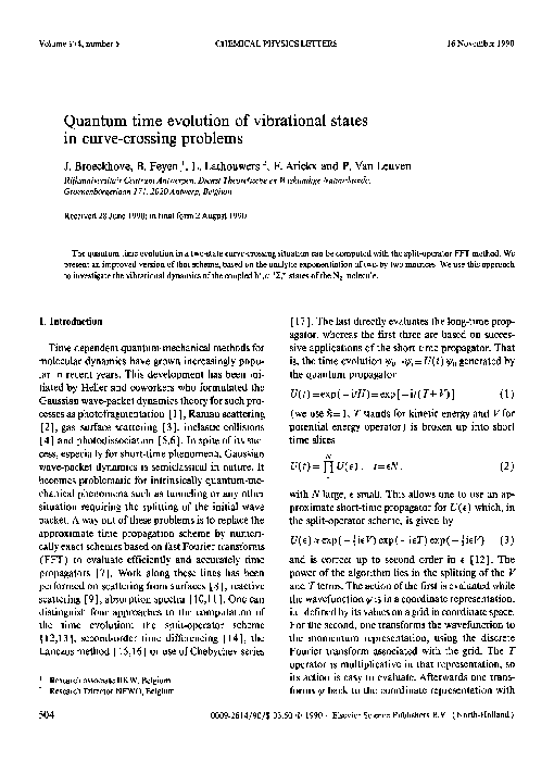 (PDF) Quantum time evolution of vibrational states in curve-crossing ...