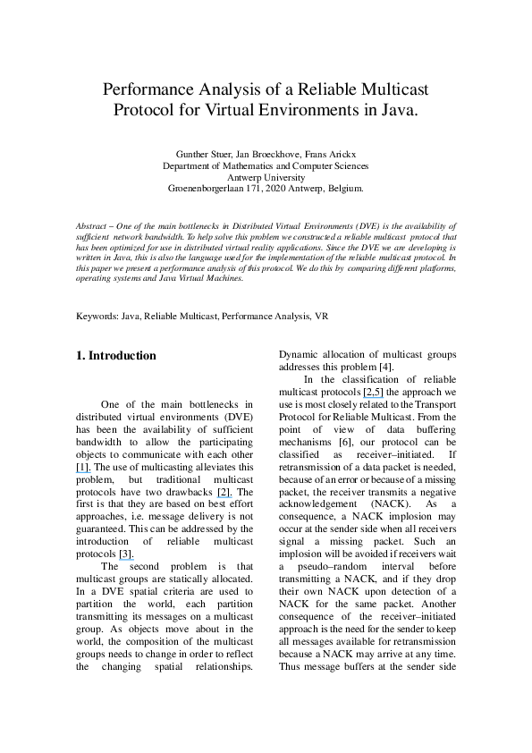 (PDF) Performance Analysis of Reliable Multicast Protocols Using Transparent Proxy Servers on ...