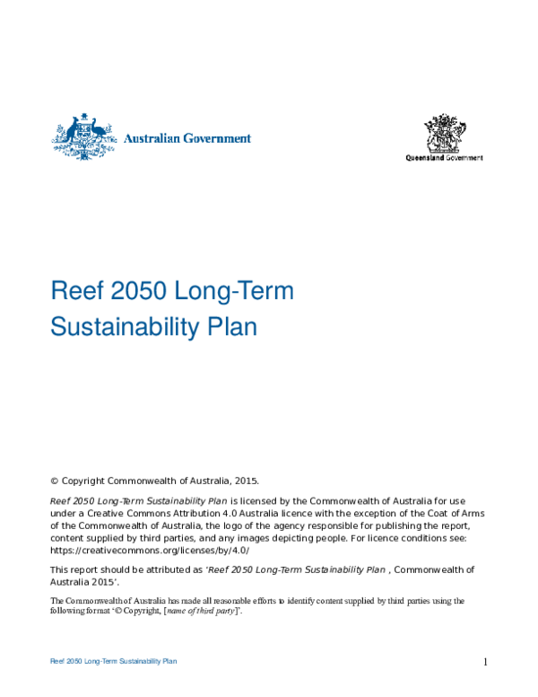 (DOC) Reef 2050 long term sustainability plan (1)