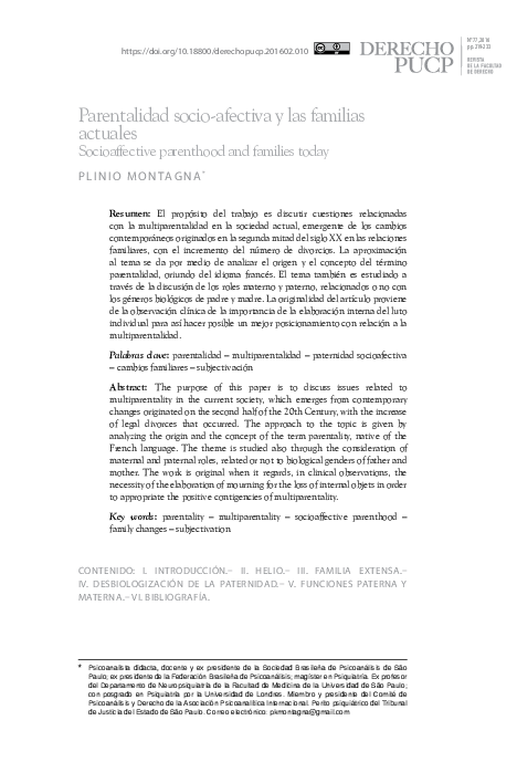 (PDF) Socioaffective parenthood and families today