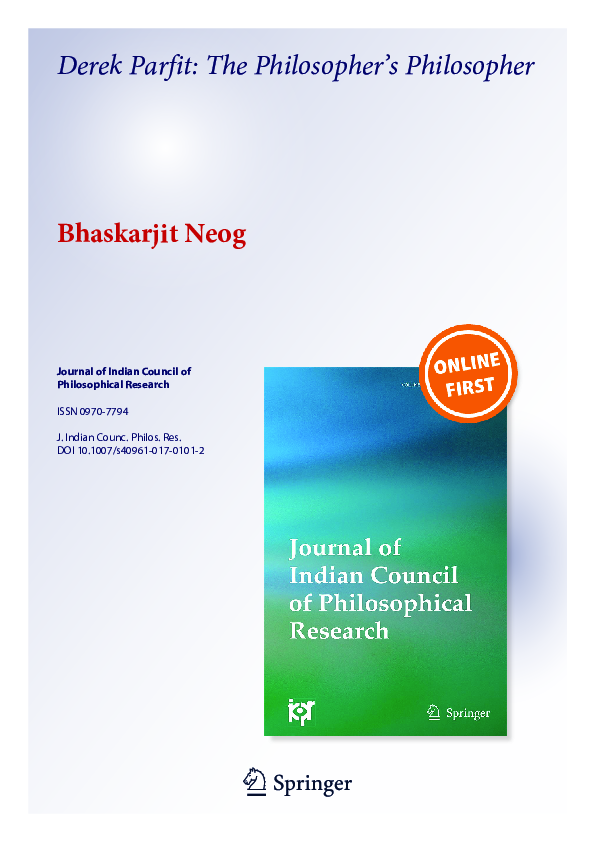 (PDF) Derek Parfit's Impact on Modern Philosophy
