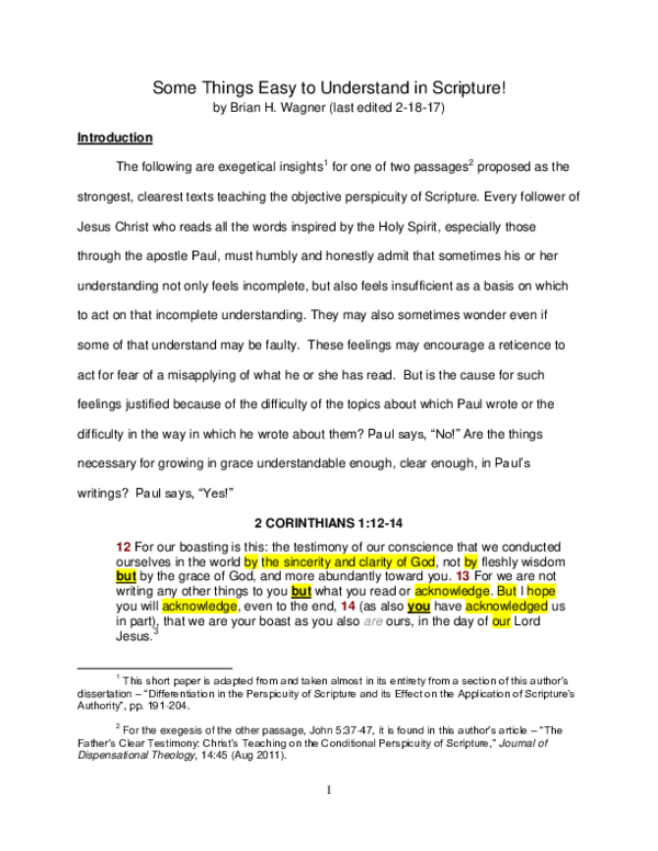(PDF) 2 Corinthians 1:12-14 Exegetical Analysis: Paul's Declaration of ...