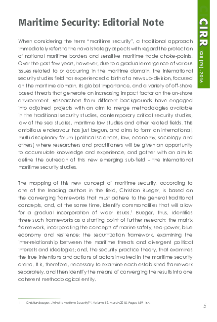 (PDF) Maritime Security Editorial Note