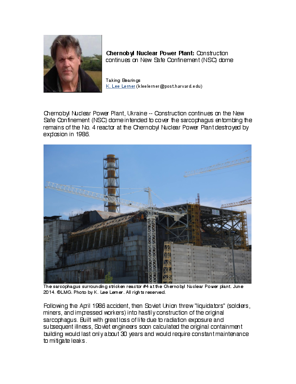 (PDF) Chernobyl Nuclear Power Plant, Ukraine -- Construction continues ...