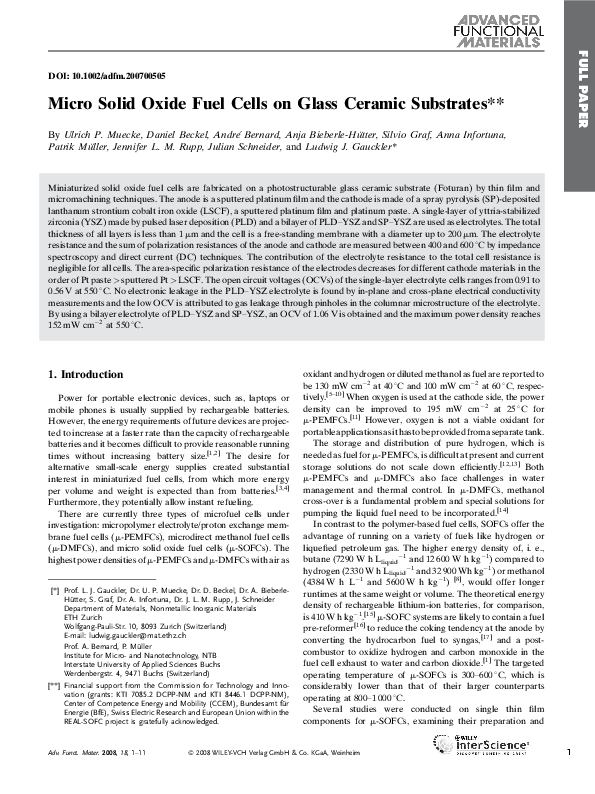 (PDF) Micro Solid Oxide Fuel Cells on Glass Ceramic Substrates