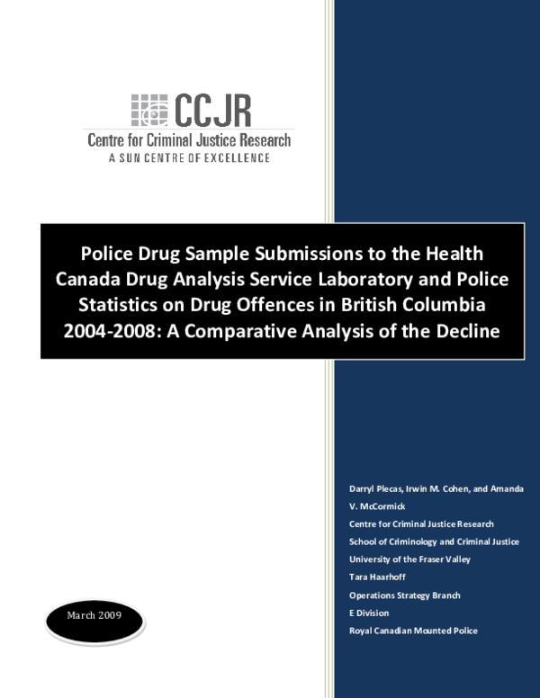 (PDF) Police Drug Sample Submissions to the Health Canada Drug Analysis ...