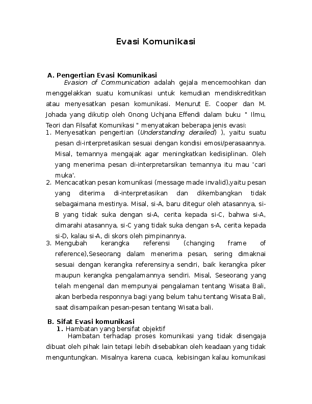 (DOC) Evasi Komunikasi