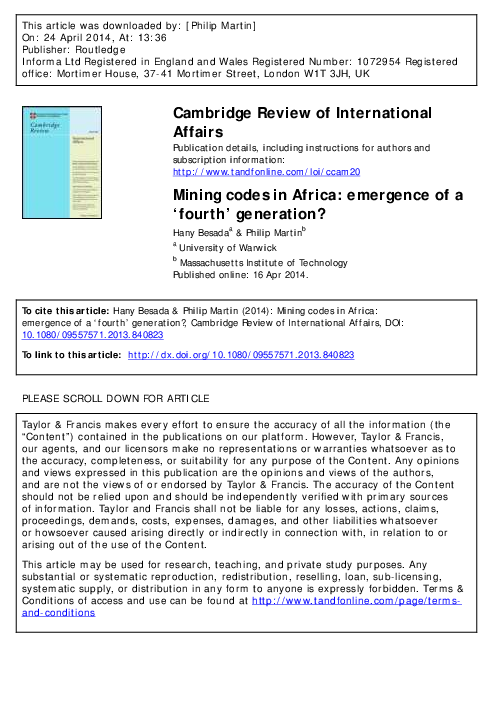 (PDF) Mining codes in Africa: emergence of a ‘fourth’ generation?