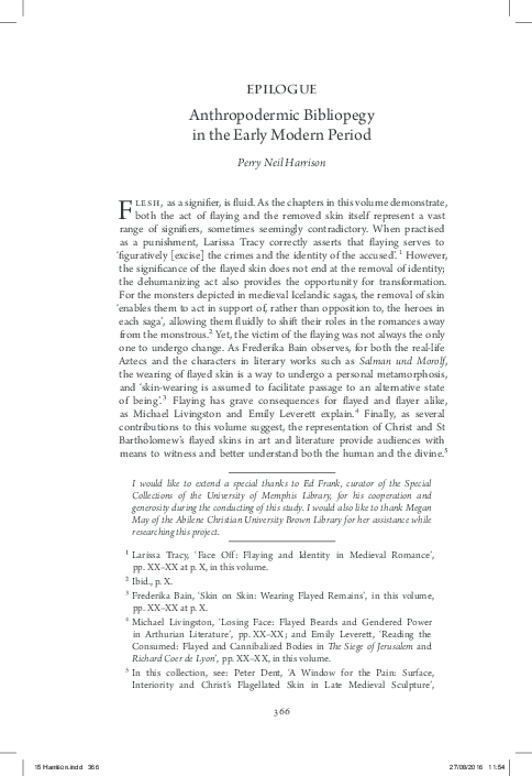 (PDF) "Anthropodermic Bibliopegy in the Early Modern Period"