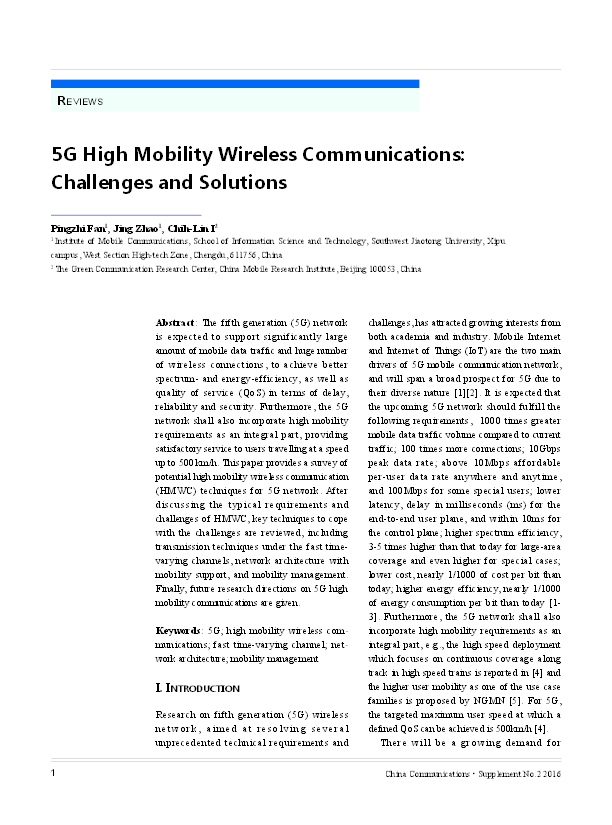 Pdf 5g High Mobility Wireless Communications Pdf