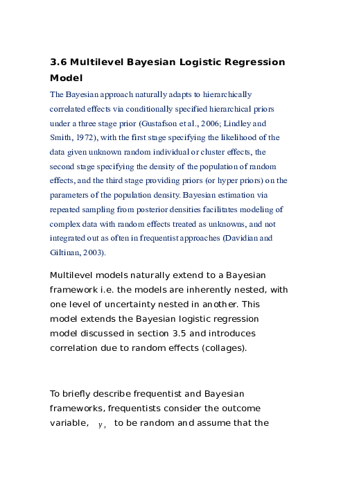 (DOC) 3.6 Multilevel Bayesian Logistic Regression Model (DOC) 3.6 Multilevel Bayesian Logistic Regression Model
