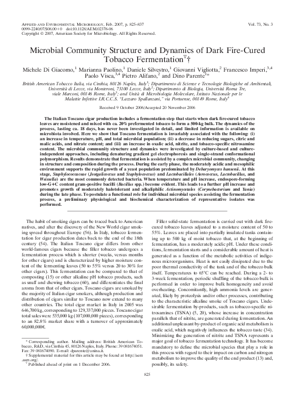 (PDF) Microbial Community Structure and Dynamics of Dark Fire-Cured ...