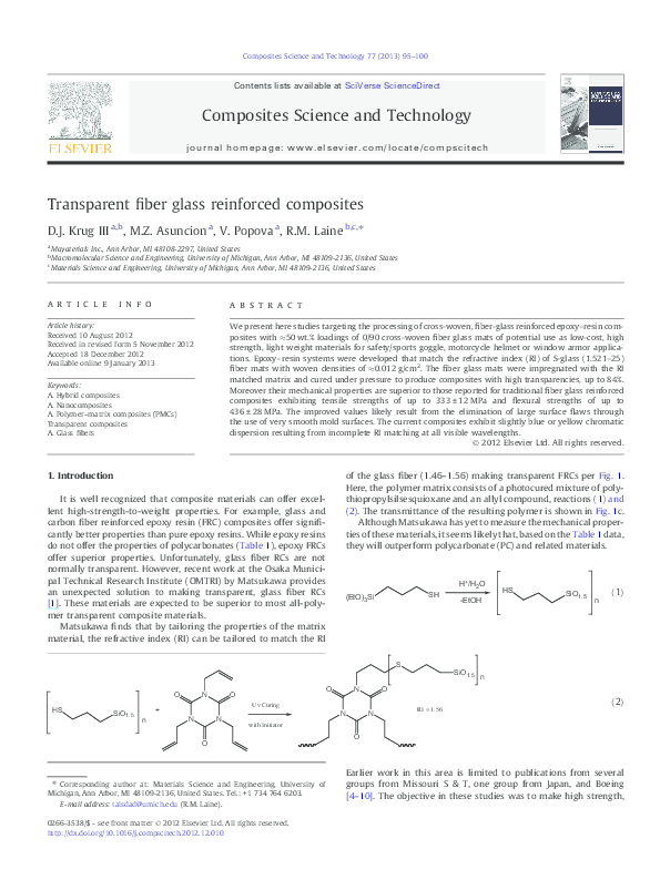 (PDF) Transparent fiber glass reinforced composites