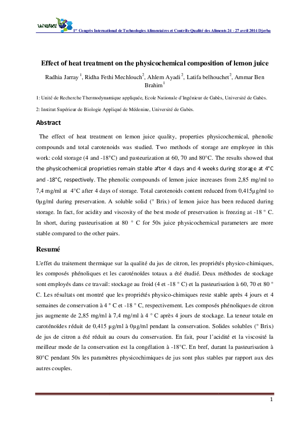 (PDF) Effect of heat treatment on heat treatment on the physicochemical composition the ...