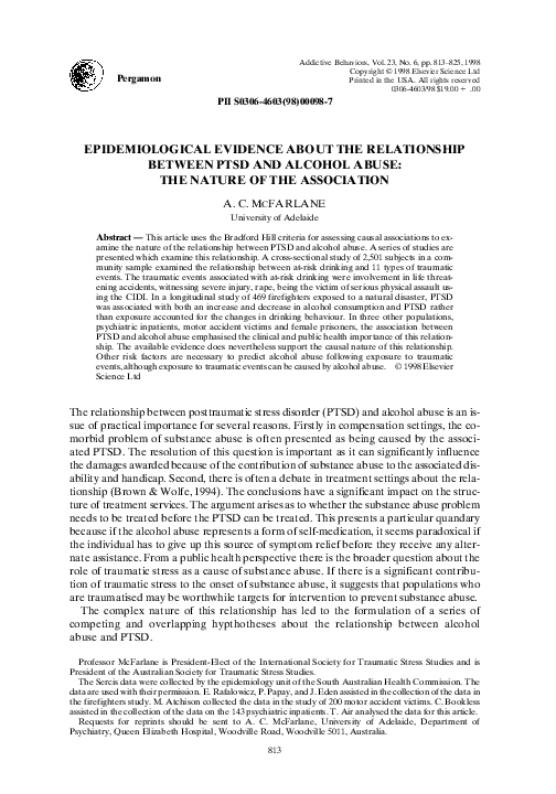 (PDF) Epidemiological evidence about the relationship between ptsd and ... (PDF) Epidemiological evidence about the relationship between ptsd and ...