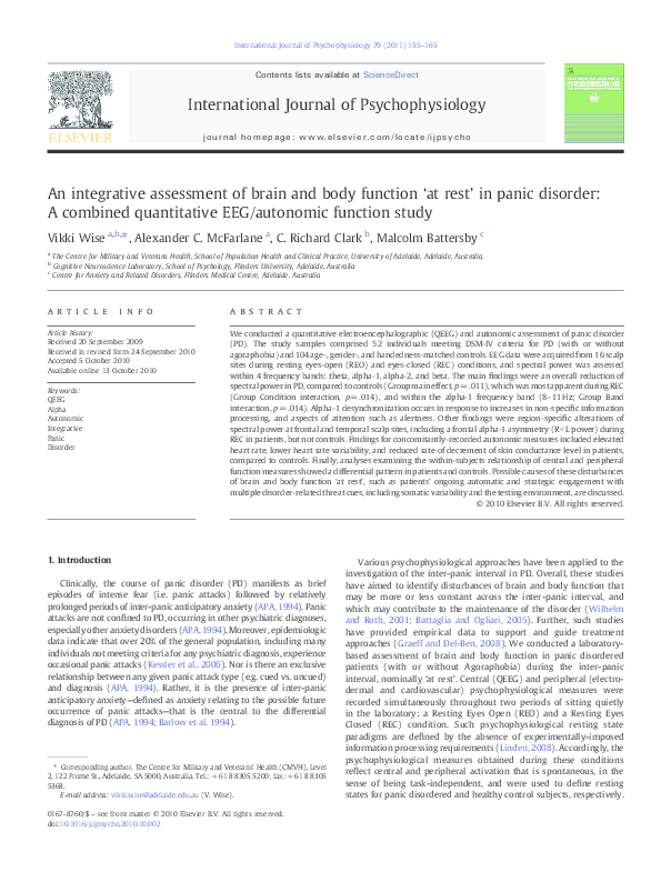 (PDF) An integrative assessment of brain and body function ‘at rest’ in ...
