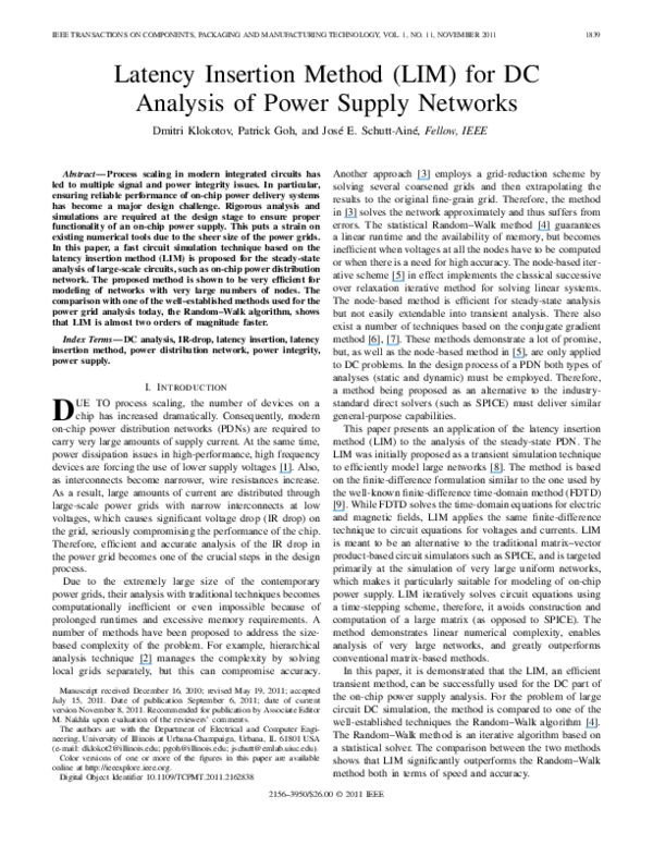 (PDF) Latency Insertion Method (LIM) for DC Analysis of Power Supply Networks