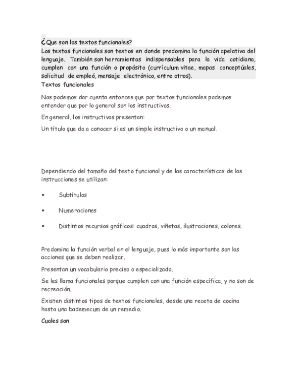 (DOC) Que son los textos funcionales