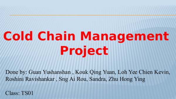 (PPT) Cold Chain Management Presentation