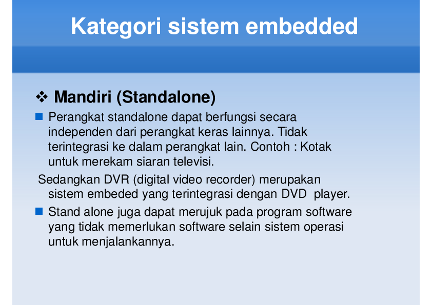 (PDF) Kategori sistem embedded Mandiri (Standalone) Mandiri (Standalone