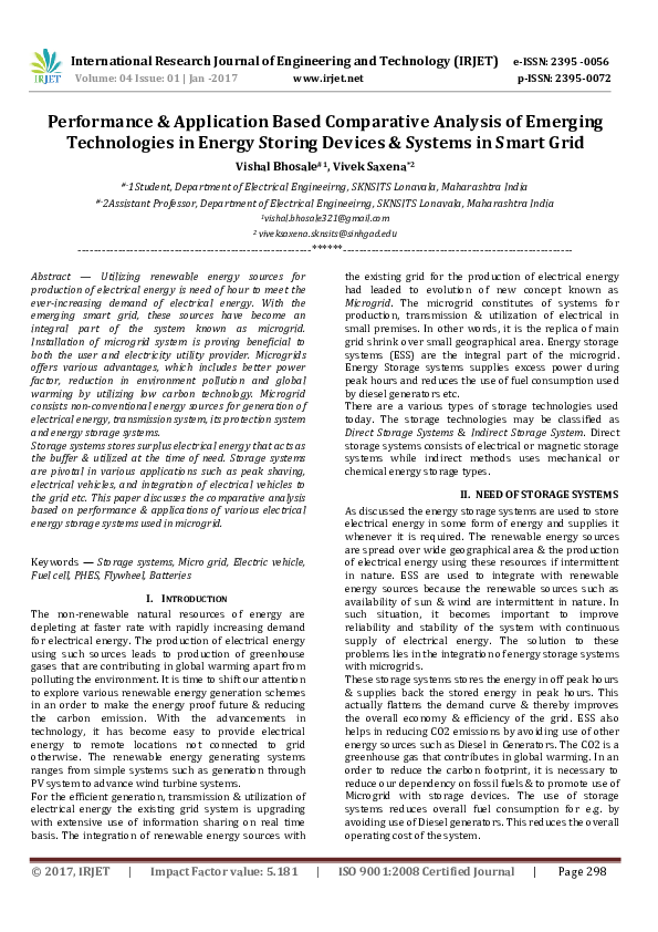 (PDF) IRJET-Performance & Application Based Comparative Analysis of ...