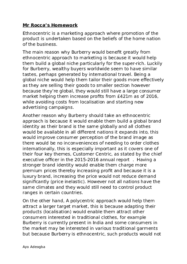 (DOC) Mr Rocca's Homework