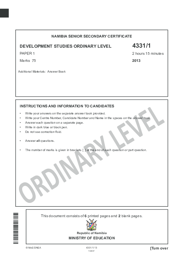 PDF O R D I N A R Y L E V E L NAMIBIA SENIOR SECONDARY CERTIFICATE pdf-o-r-d-i-n-a-r-y-l-e-v-e-l-namibia-senior-secondary-certificate